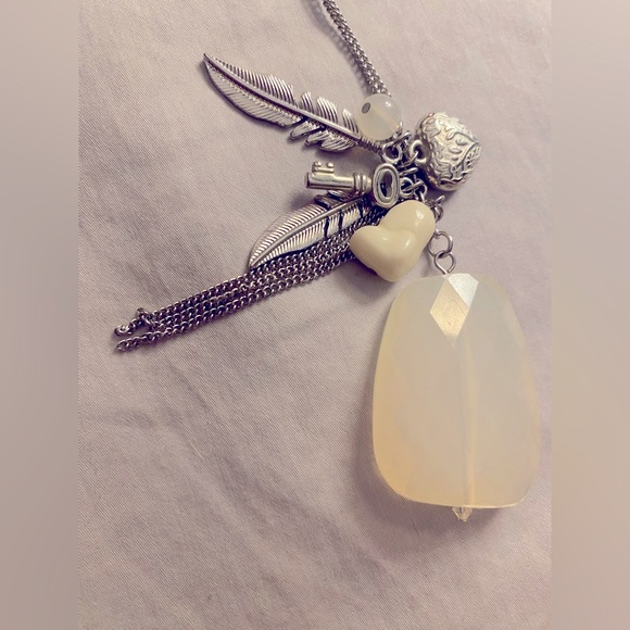 Jewelry | Silver Chain Charm Bohemian Necklace With Various Bohemian ...